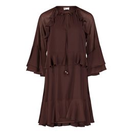 Volantkleid Vera Mont "Damen mit R&uuml;schen", Damen, Gr. 34, Normalgr&ouml;&szlig;en, rostbraun, Chiffon, Obermaterial: 100% Polyester. Futter: 100% Polyester, ausgestellt kurz, Kleider