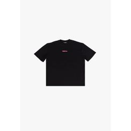 T-Shirt DROPSIZE "Dropsize HEAVY OVERSIZE PALMTREES T-SHIRT", Jungen, Gr. M, schwarz, 100% Baumwolle, bedruckt, oversize, Rundhals, Shirts T-Shirt
