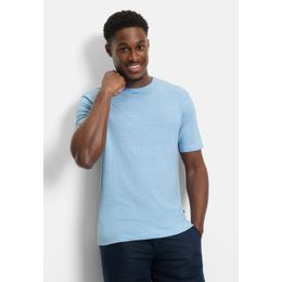 T-Shirt OLYMP "OLYMP Casual Wirk", Jungen, Gr. L, bleu, 95% Leinen, 5% Elasthan, Shirts T-Shirt