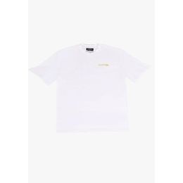 T-Shirt DROPSIZE "Dropsize HEAVY OVERSIZE CITRUS T-SHIRT", Jungen, Gr. S, wei&szlig;, 100% Baumwolle, bedruckt, oversize, Rundhals, Shirts T-Shirt