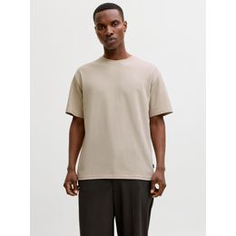 Jack & Jones Kurzarmshirt JACK & JONES "JPRBLAETHAN SS LOGO TEE SN", Jungen, Gr. L, ancient scroll, Jersey, Obermaterial: 40% Baumwolle, 38% Polyester, 22% Elastomultiester, unifarben, regular fit normal, Rundhals, Shirts, Materialmix, regular fit