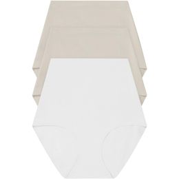Shapingpants bonprix, Damen, Gr. 40, 3 Stk., 2x sandbeige, wei&szlig;, Obermaterial: 80% Polyamid, 20% Elasthan, k&ouml;rpernah, Unterhosen, k&ouml;rpernahe Passform, mittlere Formkraft, nahtlose Verarbeitung
