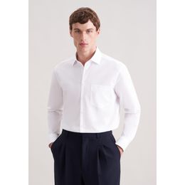Businesshemd Seidensticker "Schwarze Rose", Herren, Gr. XXL (45-46), normale &Auml;rmell&auml;ngen, wei&szlig;, 100% Baumwolle, unifarben, regular fit, 2-Knopf-Manschette, Hemden, Regular 1/1 Kentkragen Uni