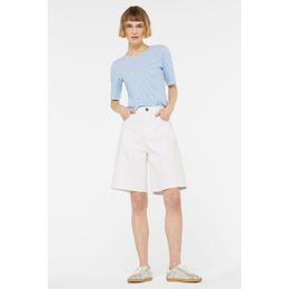 Jeansshorts SENSES.THE LABEL, Damen, Gr. 27, wei&szlig;, Denim/Jeans, Material: 100% Baumwolle, Abriebeffekte, weit, Jeans Jeansshorts, mit hoher Leibh&ouml;he