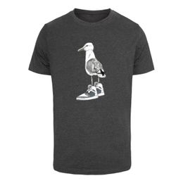 T-Shirt MisterTee "MisterTee Herren Seagull Sneakers Tee", Jungen, Gr. M, grau (charcoal), 100% Baumwolle, unifarben, normal, Rundhals, Shirts T-Shirt