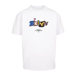 T-Shirt "Upscale by Mister Tee Herren BRKLYN Oversize Tee", Jungen, Gr. S, wei&szlig;, 100% Baumwolle, UPSCALE BY MISTER TEE, unifarben, oversize, Rundhals, Shirts T-Shirt