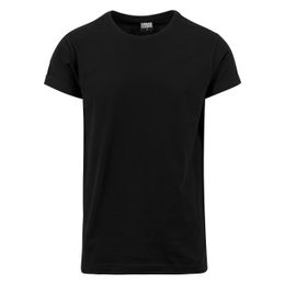 T-Shirt Urban Classics "Urban Classics Herren Turnup Tee", Jungen, Gr. L, schwarz, 100% Baumwolle, unifarben, normal, Rundhals, Shirts T-Shirt