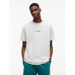 T-Shirt Tommy Jeans "TJM RELAX FIT SAILBOAT", Jungen, Gr. M, wei&szlig; (ice grau heather), Single Jersey, Obermaterial: 100% Baumwolle, relaxed fit normal, Rundhals, Shirts T-Shirt, aus Jersey mit R&uuml;ckengrafik