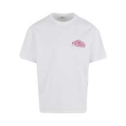 T-Shirt MisterTee "MisterTee Paradise Land Oversize Tee", Jungen, Gr. XXL, wei&szlig;, 100% Baumwolle, bedruckt, loose fit, Rundhals, Shirts T-Shirt