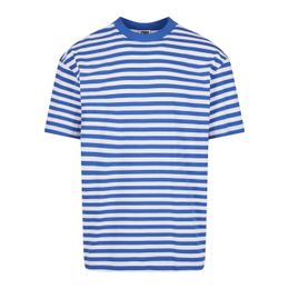 T-Shirt Urban Classics "Urban Classics Herren Regular Stripe Tee", Jungen, Gr. M, wei&szlig;, royal, 100% Baumwolle, gestreift, normal, Rundhals, Shirts T-Shirt