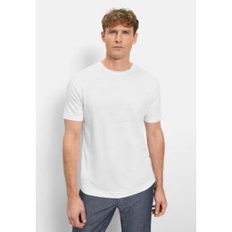 T-Shirt OLYMP "OLYMP Casual Wirk", Jungen, Gr. L, wei&szlig;, 95% Leinen, 5% Elasthan, Shirts T-Shirt
