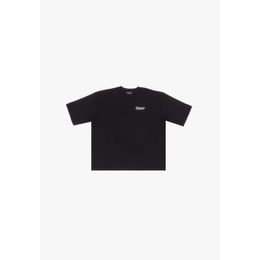T-Shirt DROPSIZE "Dropsize HEAVY OVERSIZE DOUBLE ARM T-SHIRT", Jungen, Gr. S, schwarz, 100% Baumwolle, unifarben, oversize, Rundhals, Shirts T-Shirt