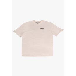 T-Shirt DROPSIZE "Dropsize HEAVY OVERSIZE HUSTLE CLUB CIRCLE T-SHIRT", Jungen, Gr. S, coconut milk, 100% Baumwolle, bedruckt, oversize, Rundhals, Shirts T-Shirt