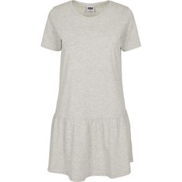 A-Linien-Kleid Urban Classics "Urban Classics Damen Ladies Valance Tee Dress", Damen, Gr. S, US-Gr&ouml;&szlig;en, lightgrau, 100% Baumwolle, unifarben, loose fit, Rundhals, Kleider