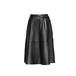 A-Linien-Rock Bugatti "Bugatti Lederrock", Damen, Gr. 48, schwarz, Obermaterial: 100% Lammleder LEL., regular fit, R&ouml;cke A-Linien-Rock, in Midi-L&auml;nge f&uuml;r eine elegante Optik