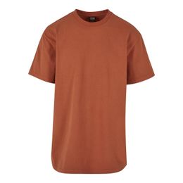 Kurzarmshirt Urban Classics "Urban Classics Herren Heavy Oversized Garment Dye Tee", Jungen, Gr. L, braun (terracotta), 100% Baumwolle, unifarben, oversize, Rundhals, Shirts