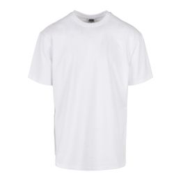 T-Shirt Urban Classics "Urban Classics Herren Triangle Tee", Jungen, Gr. L, wei&szlig;, 100% Baumwolle, unifarben, oversize, Rundhals, Shirts T-Shirt