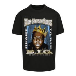 T-Shirt "Upscale by Mister Tee Herren Biggie Crown Oversize Tee", Jungen, Gr. S, schwarz, 100% Baumwolle, UPSCALE BY MISTER TEE, unifarben, oversize, Rundhals, Shirts T-Shirt