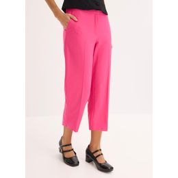 3/4-Hose bonprix, Damen, Gr. 44, N-Gr, pinklady, Obermaterial: 65% Polyester, 30% Viskose, 5% Elasthan, festlich, regular fit, Hosen, Regular Fit, mit Schlitz, aus Polyester, Viskose und Elasthan