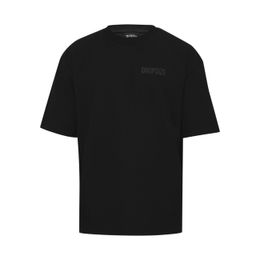 T-Shirt DROPSIZE "Dropsize Herren Heavy Overisze HD Print T-Shirt", Jungen, Gr. L, schwarz, 100% Baumwolle, bedruckt, oversize, Rundhals, Shirts T-Shirt