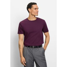 T-Shirt OLYMP "OLYMP Casual Wirk, regular fit", Jungen, Gr. L, pflaume, 100% Baumwolle, Shirts T-Shirt