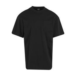T-Shirt Urban Classics "Urban Classics Tall Pocket Tee", Jungen, Gr. M, schwarz, 100% Baumwolle, unifarben, oversize, Rundhals, Shirts T-Shirt