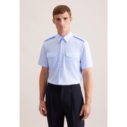 Pilotenhemd Seidensticker "Pilotenhemd", Herren, Gr. M (39), normale &Auml;rmell&auml;ngen, hellblau, 100% Baumwolle, unifarben, regular fit, Hemden, Regular 1/2 Kentkragen Uni