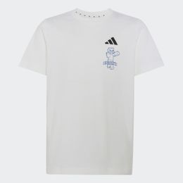 T-Shirt adidas Sportswear "J MC TEE 2", Jungen, Gr. 128, wei&szlig;, Obermaterial: 100% Baumwolle, Rundhals, Shirts T-Shirt