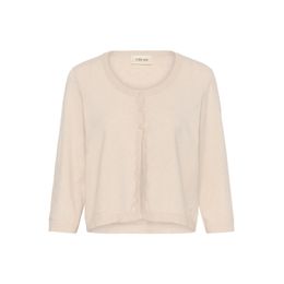Strickjacke Cream "Strickjacke CRDela", Damen, Gr. L, beige (oat melange), Obermaterial: 55% Viskose LENZING ECOVERO CV LenzEcov. 24% Nylon NY. 21% Polyester PES., Strickjacken Strickjacke