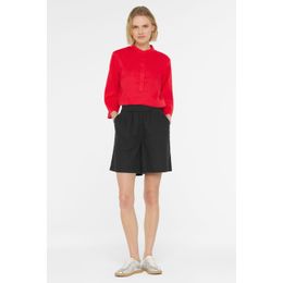 Shorts SENSES.THE LABEL, Damen, Gr. L, Normalgr&ouml;&szlig;en, schwarz, Web, Material: 75% Leinen, 25% Baumwolle, unifarben, regular fit kurz, Hosen Shorts, mit Elastikbund