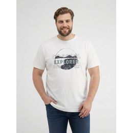 T-Shirt Lerros "T-Shirt mit O-Neck in gro&szlig;en Gr&ouml;&szlig;en", Jungen, Gr. 4XL, broken wei&szlig;, 100% Baumwolle, Rundhals, Shirts T-Shirt