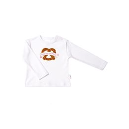 Langarmshirt Liliput "Brezel", M&auml;dchen, Gr. 50/56, wei&szlig;, 100% Baumwolle, bedruckt, normal, Rundhals, Shirts Langarmshirt, mit Druckkn&ouml;pfen auf der Schulter