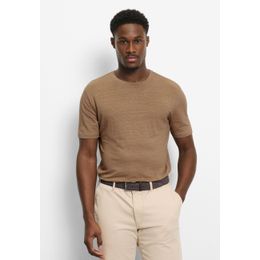 T-Shirt OLYMP "OLYMP Casual Wirk", Jungen, Gr. L, natur, 95% Leinen, 5% Elasthan, Shirts T-Shirt