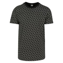T-Shirt Urban Classics "Urban Classics Herren Allover Logo Tee", Jungen, Gr. 4XL, schwarz, 100% Baumwolle, bedruckt, normal, Rundhals, Shirts T-Shirt