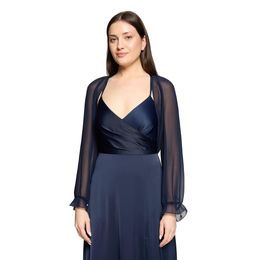Bolerojacke Vera Mont "Damen mit gekr&auml;useltem Ausschnitt", Damen, Gr. 32, blau (night sky), Chiffon, Obermaterial: 100% Polyester, l&auml;ssig geschnitten, Raglan&auml;rmel, Jacken