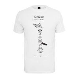 Kurzarmshirt MisterTee "MisterTee Herren Depresso Tee", Jungen, Gr. L, wei&szlig;, 100% Baumwolle, unifarben, normal, Rundhals, Shirts