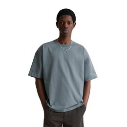 Marc O'Polo T-Shirt MARC O'POLO DENIM "aus schwerem Bio-Baumwoll-Jersey", Jungen, Gr. L, cadet blau, Obermaterial: 100% Baumwolle, unifarben, Basic, oversize, normaler Saum, Shirts T-Shirt