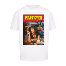 T-Shirt Merchcode "Merchcode Herren Pulp Fiction Poster Oversize Tee", Jungen, Gr. L, wei&szlig;, 100% Baumwolle, bedruckt, oversize, Rundhals, Shirts T-Shirt