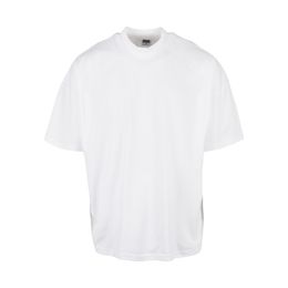 T-Shirt Urban Classics "Urban Classics Herren Oversized Mock Neck Tee", Jungen, Gr. L, wei&szlig;, 100% Baumwolle, unifarben, oversize, Rundhals, Shirts T-Shirt