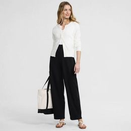LANDS' END Sport Knit Barrel-Hose High Waist, Damen,  Schwarz, Baumwolle, by Lands' End