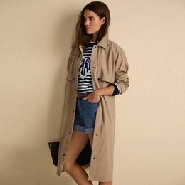 LANDS' END Langer Regenmantel, Damen,  Beige, Polyester/Polyurethan, by Lands' End