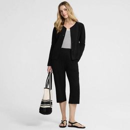 LANDS' END Sport Knit Caprihose f&uuml;r Damen, Damen, size: regular, Schwarz, Baumwolle, by Lands' End