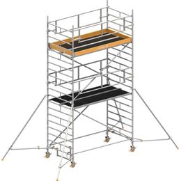 Layher Uni Breit P2 SAFETY PLUS mit Doppelgel&auml;nder und Ger&uuml;stst&uuml;tzen Typ 1422124 - Standh&ouml;he: 4.20 m