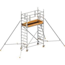 Layher Uni Leicht P2 SAFETY PLUS mit Doppelgel&auml;nder und Ger&uuml;stst&uuml;tzen Typ 1423222 - Standh&ouml;he: 2.10 m