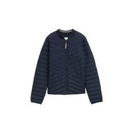 Tom Tailor Damen Steppjacke mit Bomberkragen, blau, Uni, Gr. XXXL
