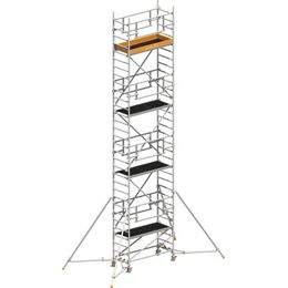 Layher Uni Leicht P2 SAFETY PLUS mit Doppelgel&auml;nder und Ger&uuml;stst&uuml;tzen Typ 1423227 - Standh&ouml;he: 7.10 m