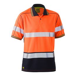 Bisley DERRIK HI VIS MESH Polo Shirt Orange / 4XL