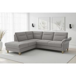 Sit & More Ecksofa SIT & MORE "Pamela", beige (grau), B:218cm H:90cm T:212cm, 100% Polyester, Sofas, Ecksofa