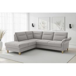 Sit & More Ecksofa SIT & MORE "Pamela", grau (hellgrau), B:218cm H:90cm T:212cm, 95% Polyester 5% Polyamid, Sofas, Ecksofa, Liegefl&auml;che aus Originalstoff