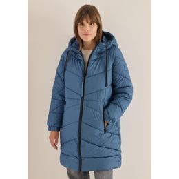 Steppmantel Cecil, Damen, Gr. XXL (46), moonstone blau, Stoff, Obermaterial: 100% Polyester. Futter: 100% Polyester. F&uuml;llung: 100% Polyester, unifarben, normal ca. Mitte Oberschenkel, ohne Ausschnitt, elastischer Bund, M&auml;ntel Steppmantel, mit Kapuze mit Tunnelzugband